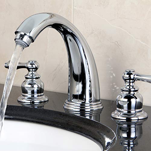 Kingston Brass KB981AL Victorian Widespread Lavatory Faucet with Pop-Up, 5-1/4-Inch, Polished Chrome