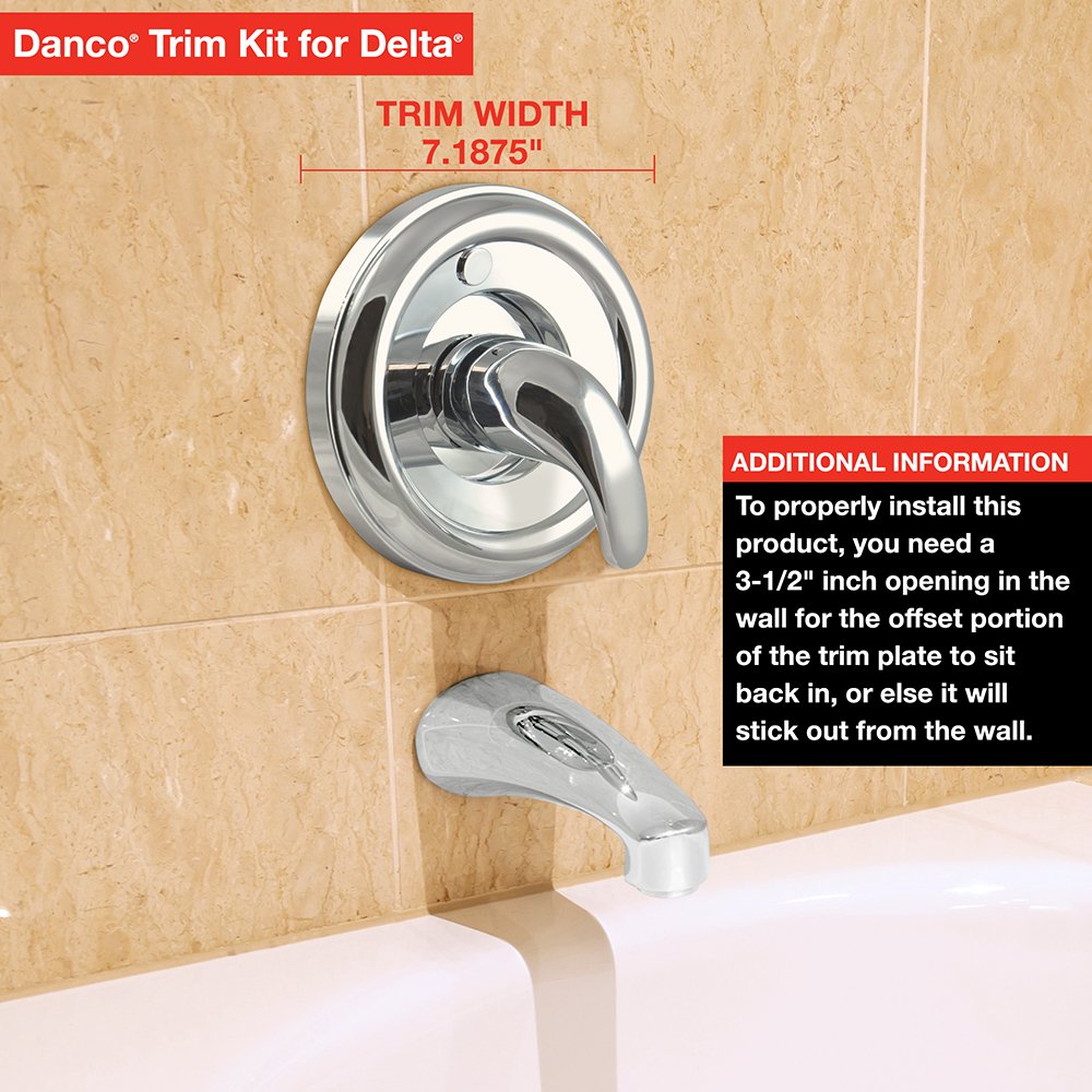 Danco 10004 Trim Kit, for Use with Delta Tub and Shower Faucets, Plastic, Brushed Nickel