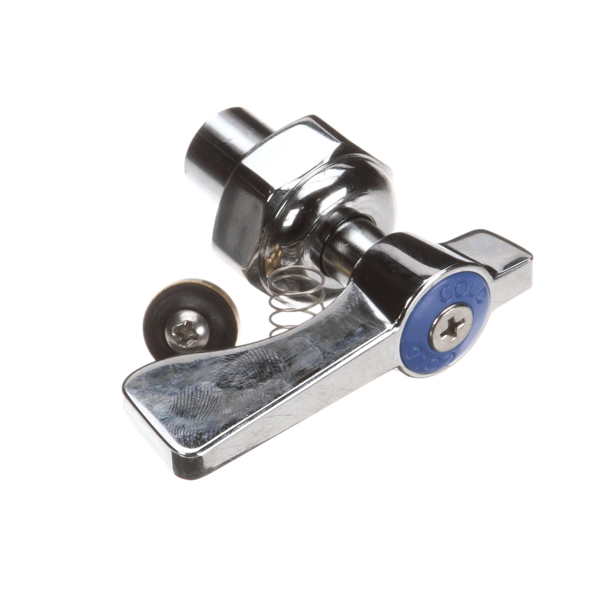 Krowne 21-320L Heavy-Duty Fisher Faucet Cold Stem Assembly with Color-Coded Indicator and Check Valve Replacement Accessory for Commercial Kitchen Sink Restaurant Food Preparation | Chrome Finish