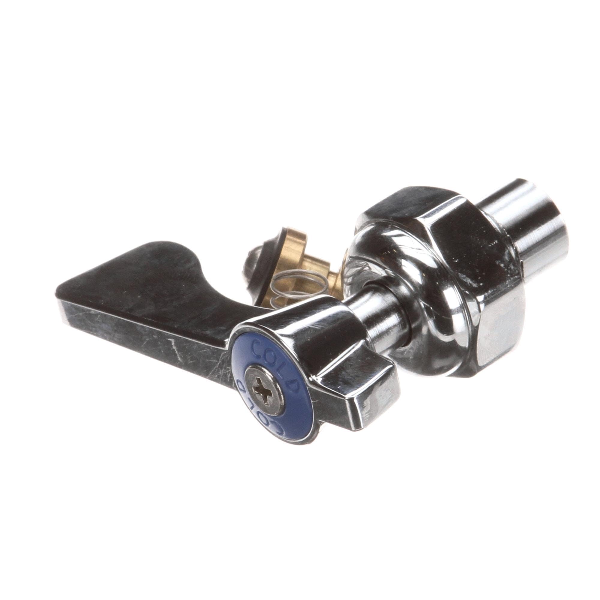 Krowne 21-320L Heavy-Duty Fisher Faucet Cold Stem Assembly with Color-Coded Indicator and Check Valve Replacement Accessory for Commercial Kitchen Sink Restaurant Food Preparation | Chrome Finish