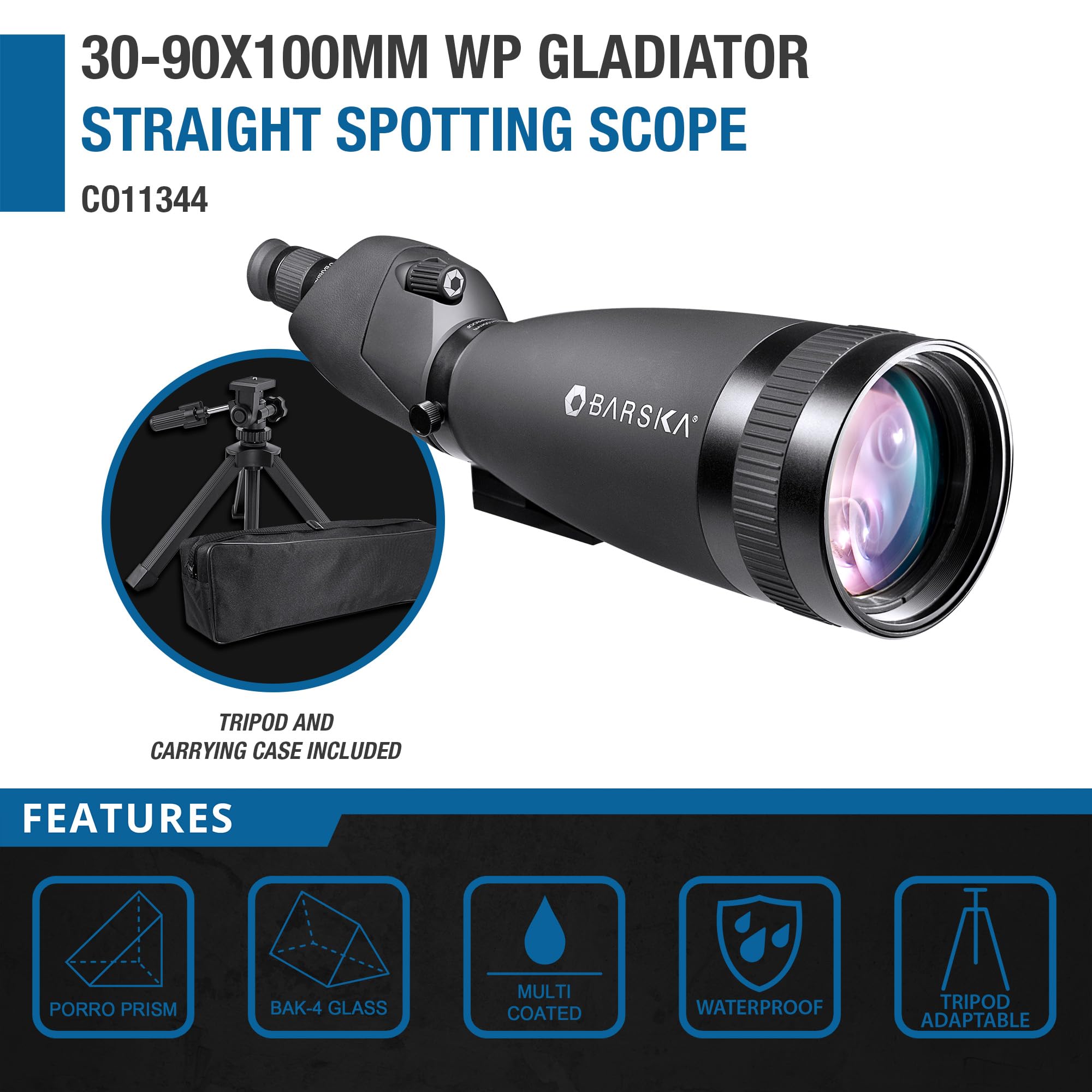 BARSKA 30-90x100 WP Gladiator Spotting Scope