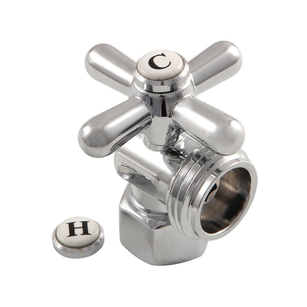 Kingston Brass CC13001X Vintage 1/2-Inch IPS X 3/4-Inch Hose Thread Cross Handle, 2-1/8-Inch, Polished Chrome