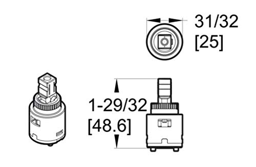 Pfister 9740740 Avalon/Treviso 26/529 Series 25mm Cartridge Sub Assembly