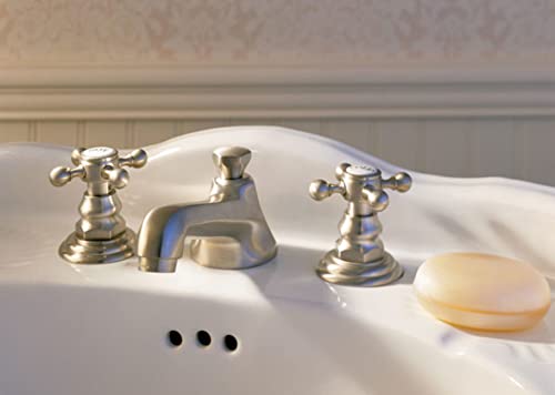 Newport Brass 920/24S Astor Double Handle Widespread Lavatory Faucet with Metal Cross Handles (Low Lea, Satin Gold