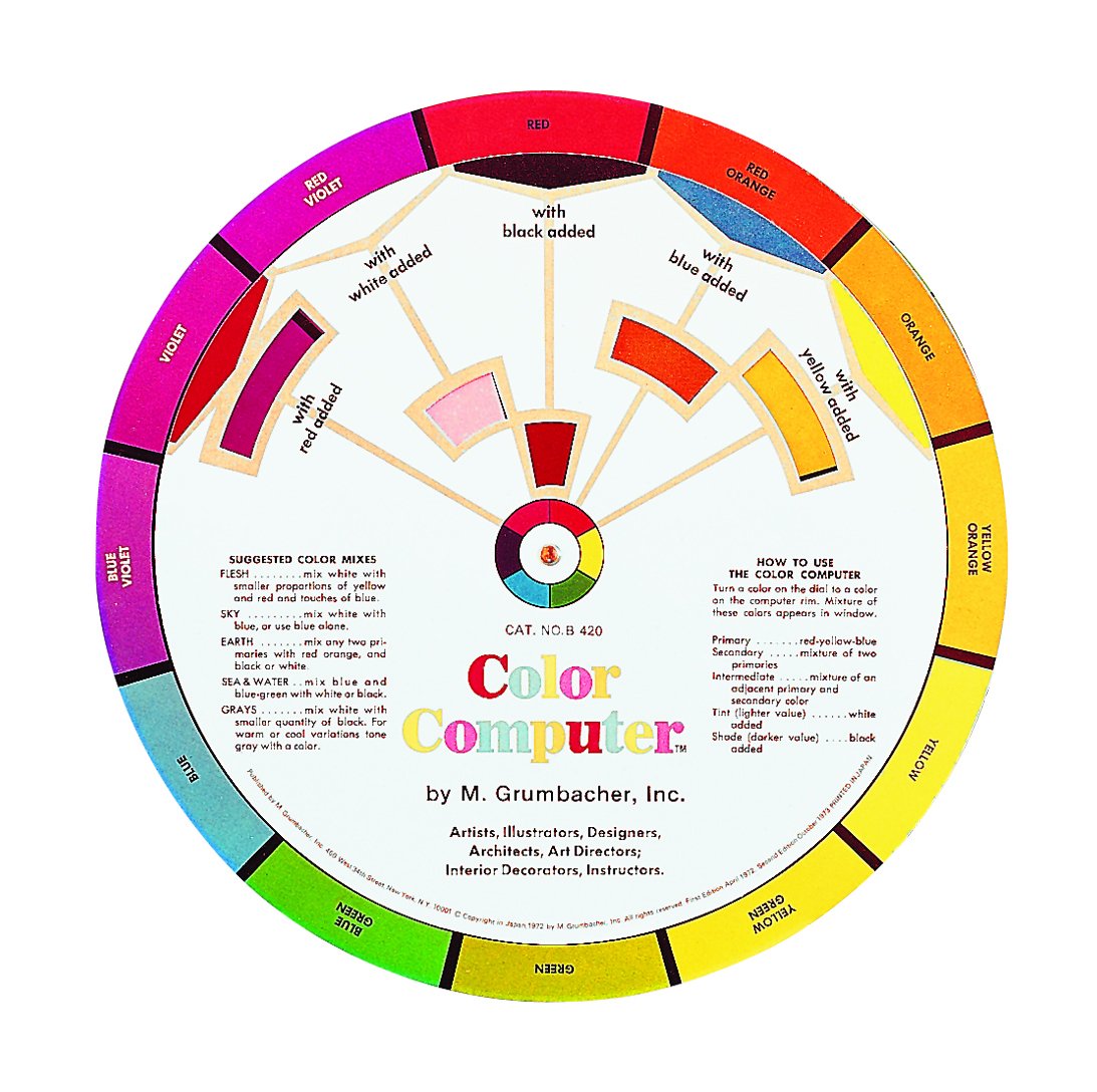 Grumbacher Large Color Wheel Mixing Guide, 9-1/2" Dia.