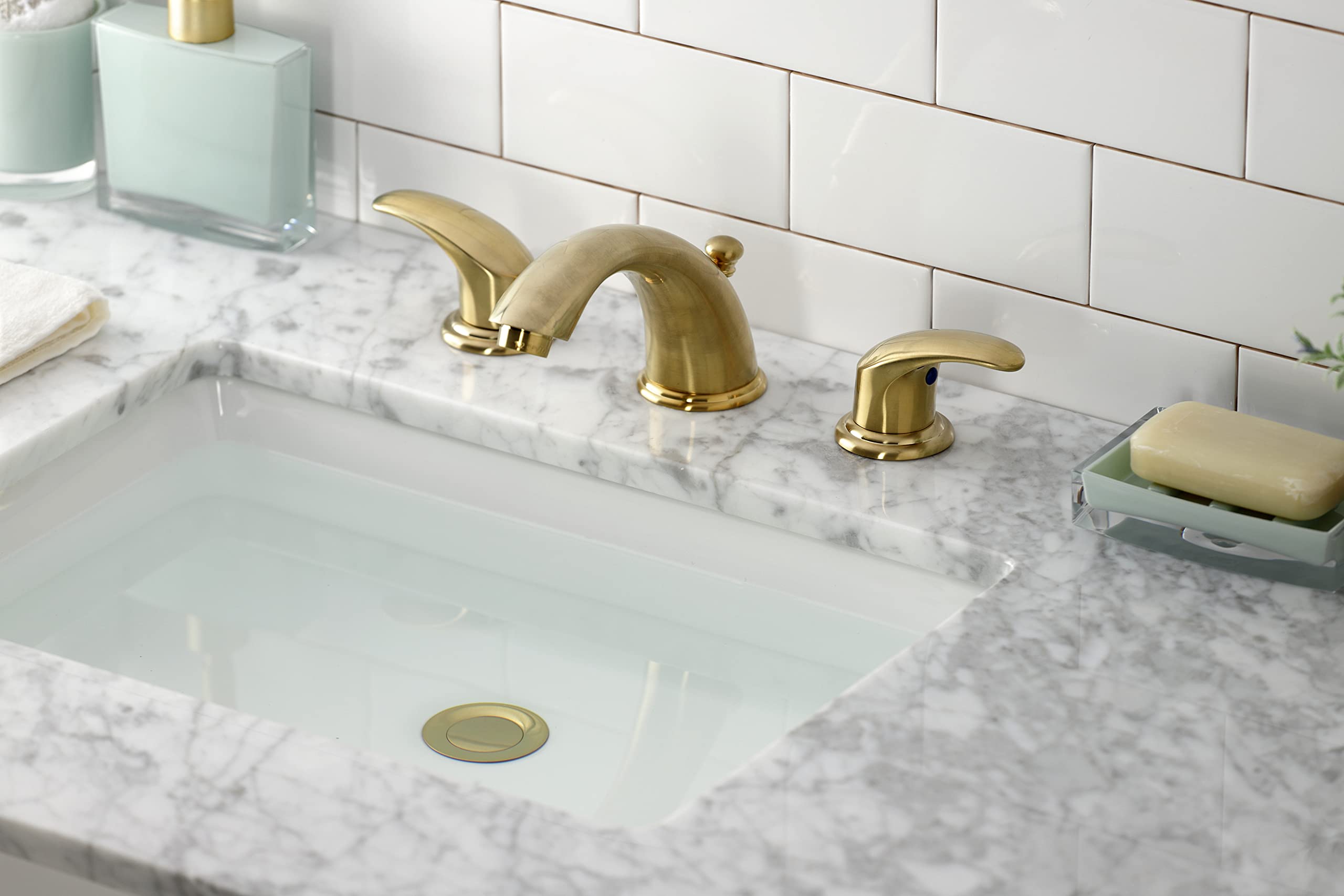 Kingston Brass KB6967LL Legacy Widespread Bathroom Faucet, 8-Inch Adjustable Center, Brushed Brass