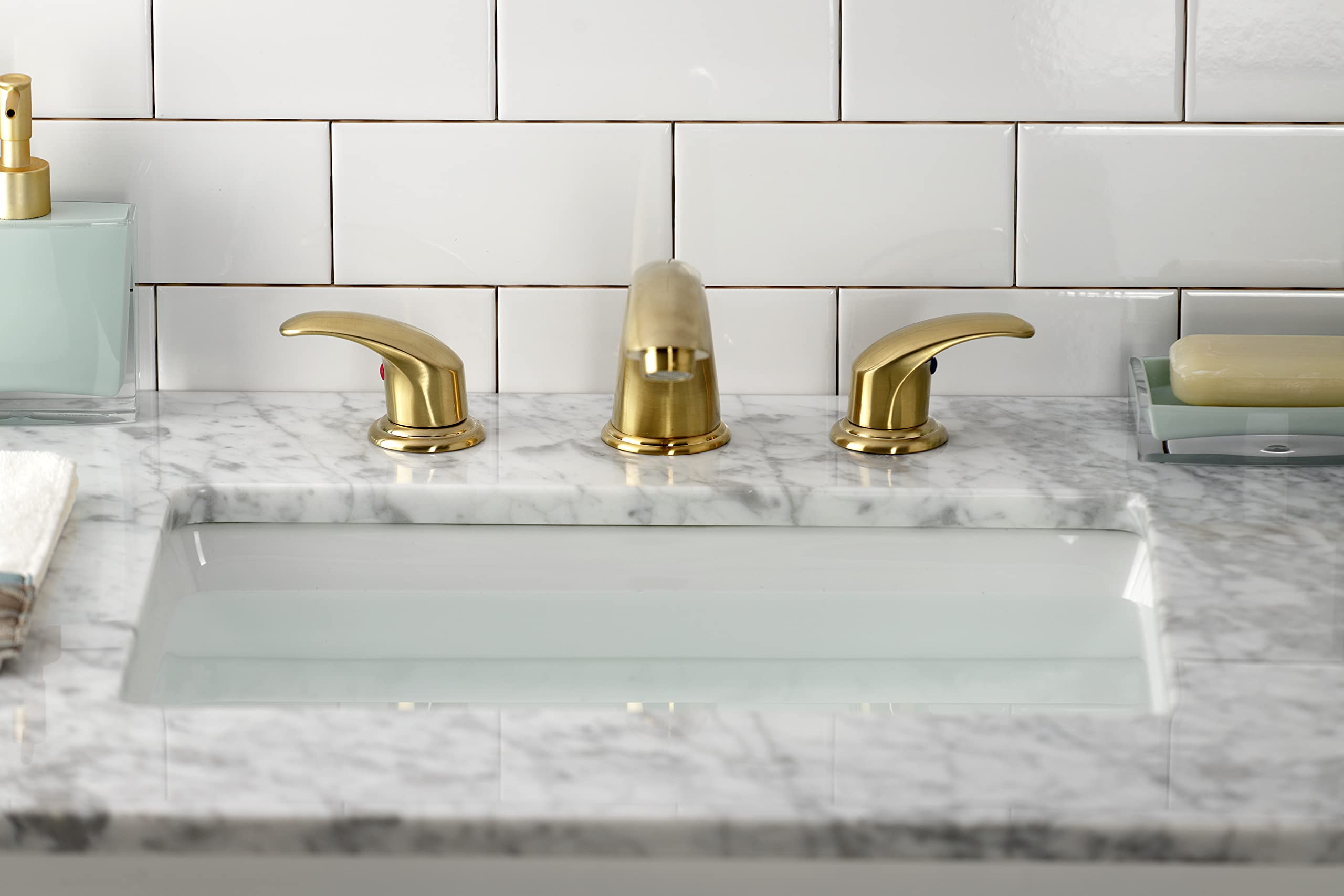Kingston Brass KB6967LL Legacy Widespread Bathroom Faucet, 8-Inch Adjustable Center, Brushed Brass