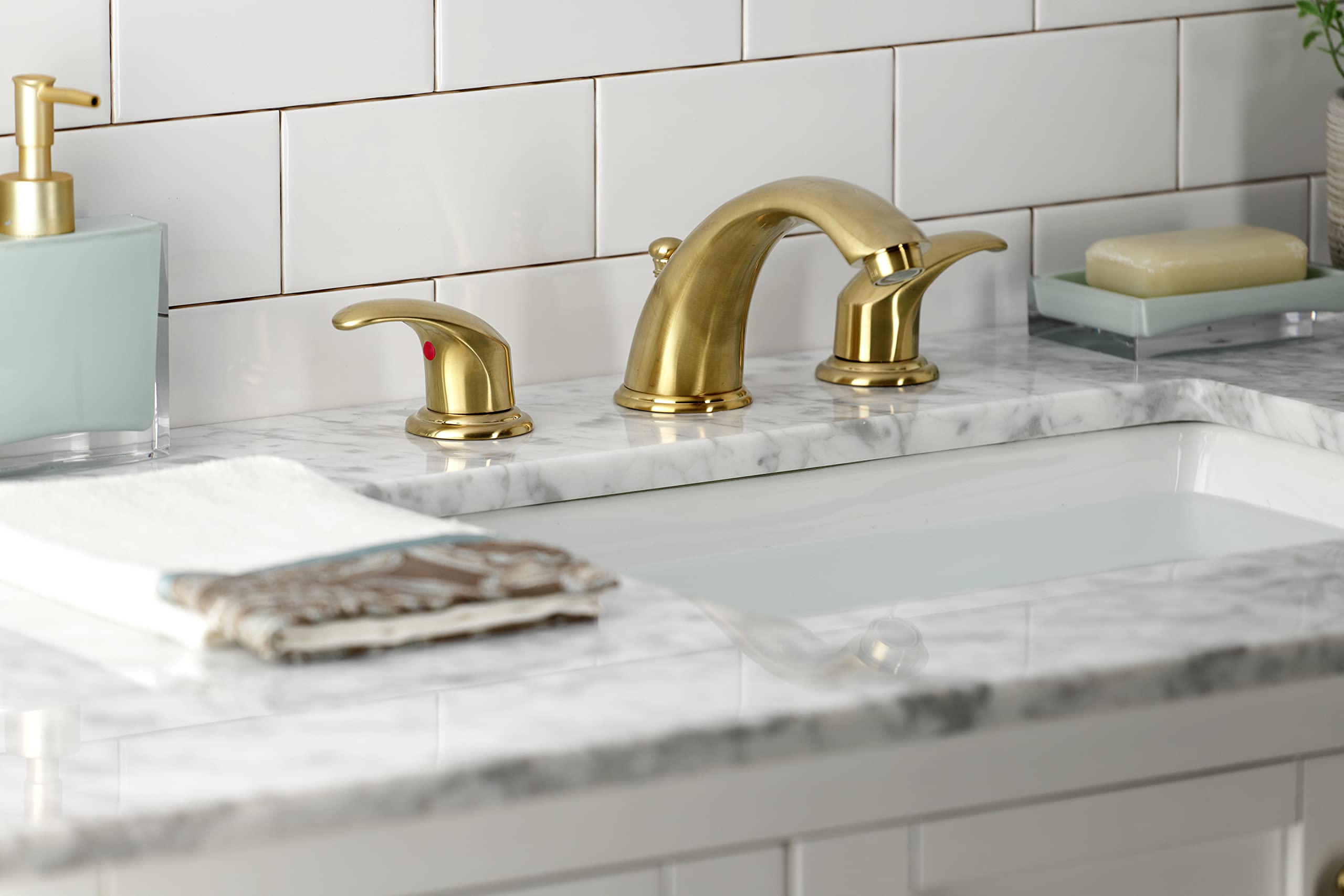 Kingston Brass KB6967LL Legacy Widespread Bathroom Faucet, 8-Inch Adjustable Center, Brushed Brass