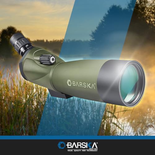 Barska AD11284 Blackhawk 20-60x60 Waterproof Spotting Scope with Tripod & Cases for Birding, Target Shooting, Sports, etc , Green