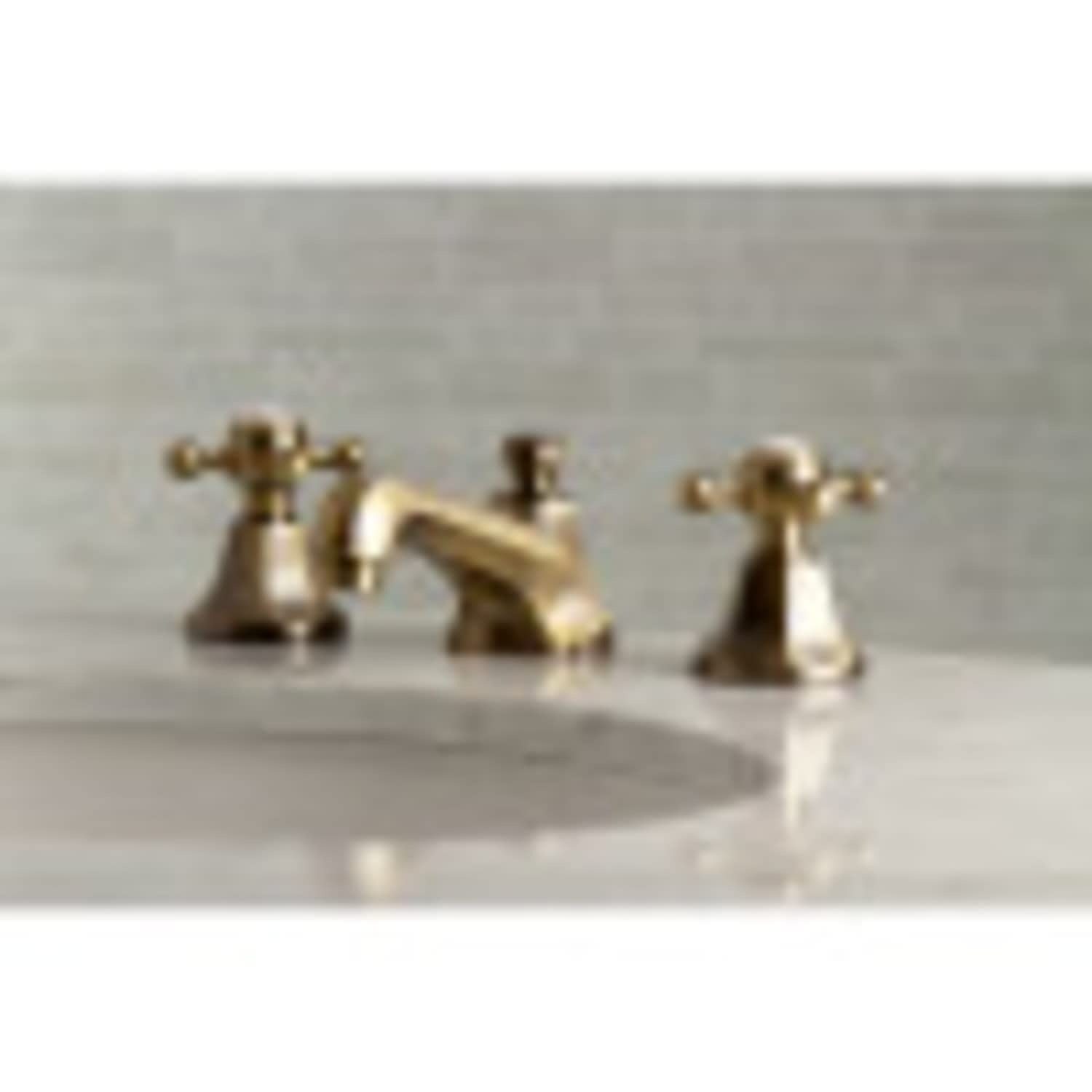 Kingston Brass KS4469BX Metropolitan Widespread Lavatory Faucet with Metal Cross Handle, Brushed Nickel and Polished Brass