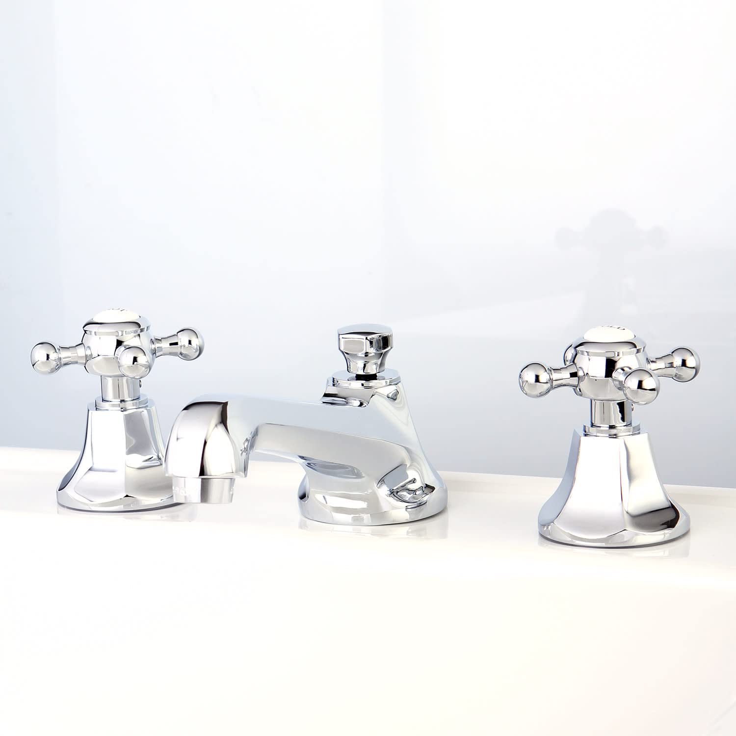 Kingston Brass KS4469BX Metropolitan Widespread Lavatory Faucet with Metal Cross Handle, Brushed Nickel and Polished Brass