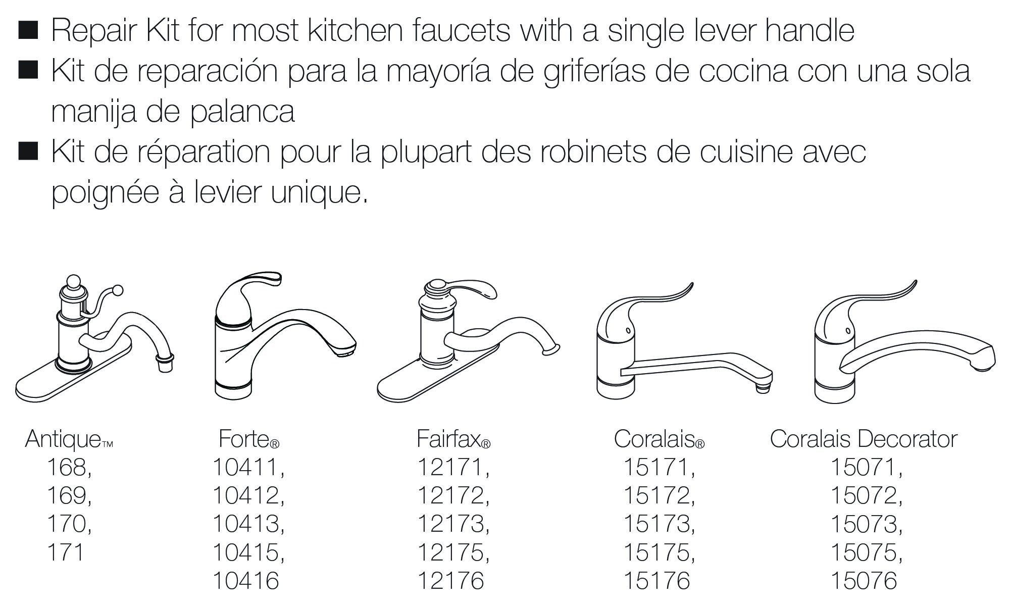 Kohler GP30420 O-Ring Seal Kit for Kitchen Faucets with Bearings, O-Rings and Lube