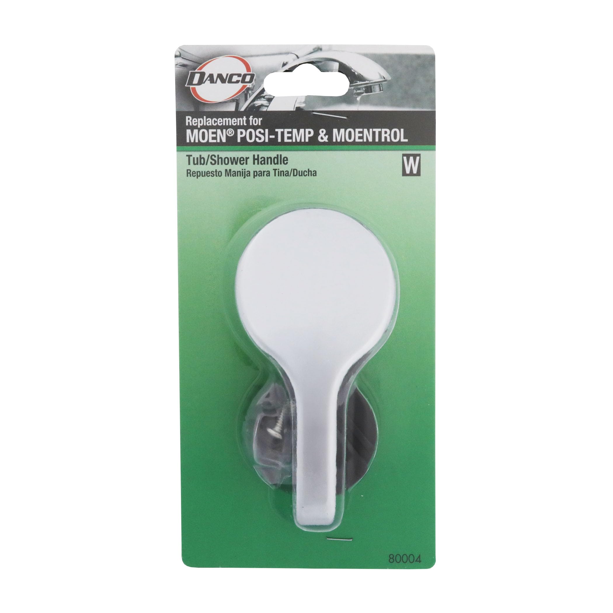 Danco (80004 Single Replacement Handle for Moen, Metal, 1-Pack, 2" H x 2" W x 4.25" L, Chrome
