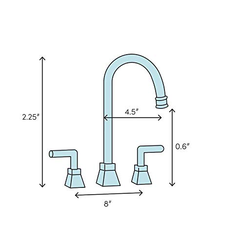 Kingston Brass KS3951PX Restoration Mini Widespread Lavatory Faucet with Porcelain Cross Handle, Polished Chrome,4-Inch Adjustable Center