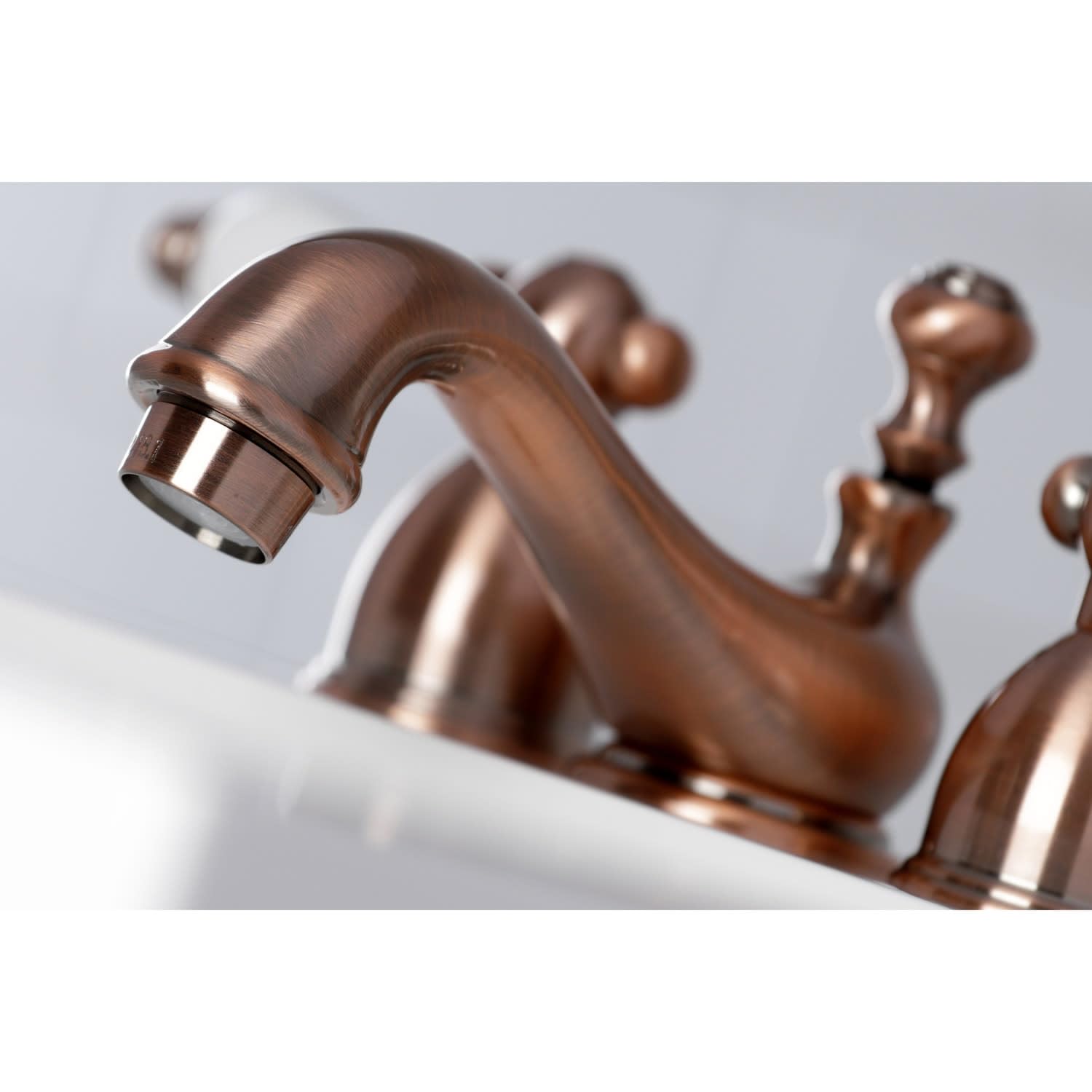 Kingston Brass KS3951PL Restoration Mini Widespread Lavatory Faucet with Porcelain Lever Handle, Polished Chrome