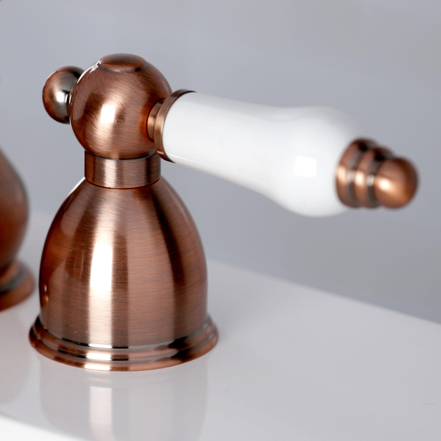 Kingston Brass KS3951PL Restoration Mini Widespread Lavatory Faucet with Porcelain Lever Handle, Polished Chrome