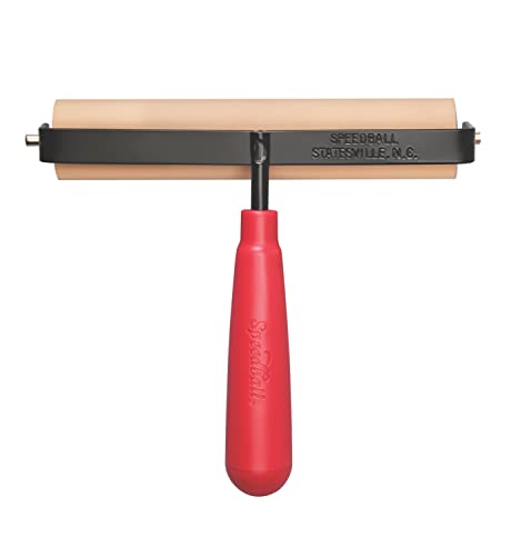 Speedball Deluxe Soft Rubber Brayer - 40/42 Durometer Roller with Heavy Duty Steel Frame – 6 Inches