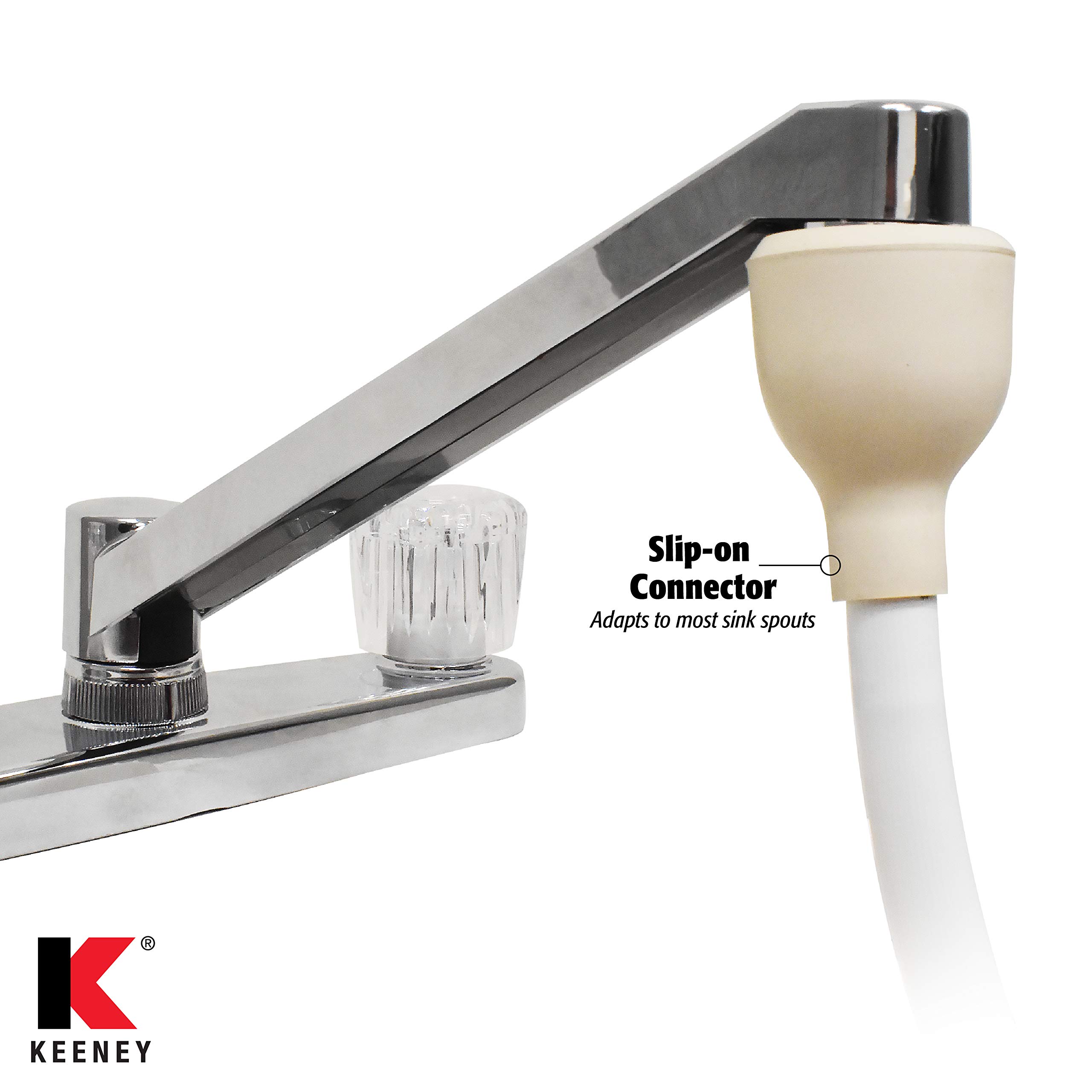 Plumb Pak PP825-60 Purpose Bath Spray Clip On Connector, for Use with Most Sink Spouts, Hose, Rubber, 52", White