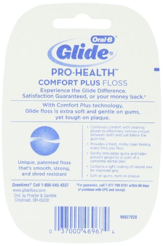 Oral-B Glide Pro-Health Comfort Plus Dental Floss, Mint, 43.7-Yard Dispenser, (Pack of 6)