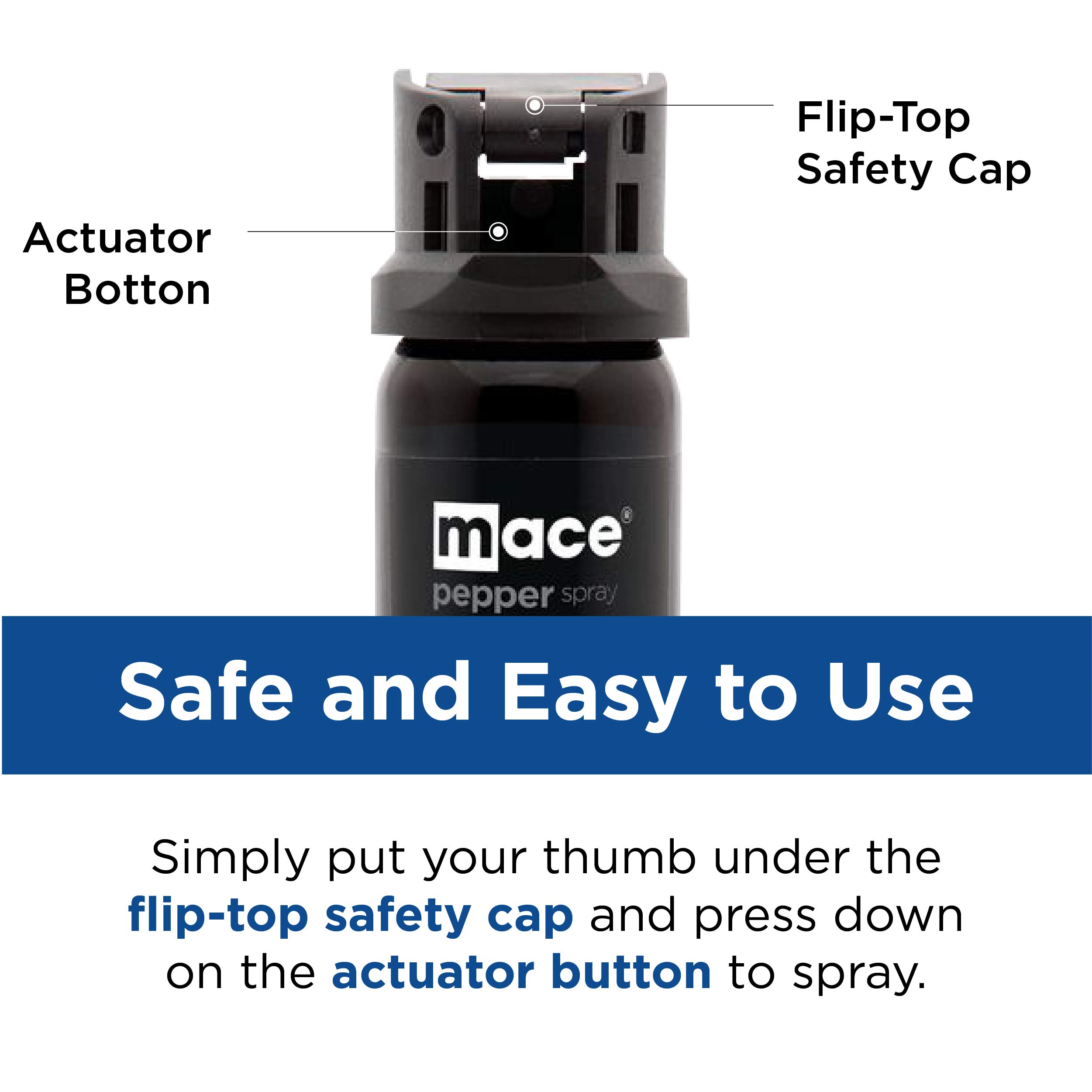 Mace Brand Magnum 4 Pepper Gel, 2.79 oz, 20 Feet Range, No Wind Blowback, Max Strength 10% OC Formula, Long Lasting UV Dye, Flip Top Safety Cap, Self Defense Pepper Spray Gel for Women & Men - Black