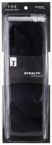 Stealth Set of 3 Golf Club Headcovers for Drivers - Black