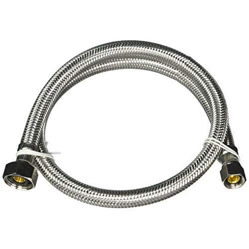Plumb Pak PP23808 Ez Faucet Supply Tube, 3/8 X 1/2 In, Compression X Fip, 30 In L, Stainless Steel, 30 Inches