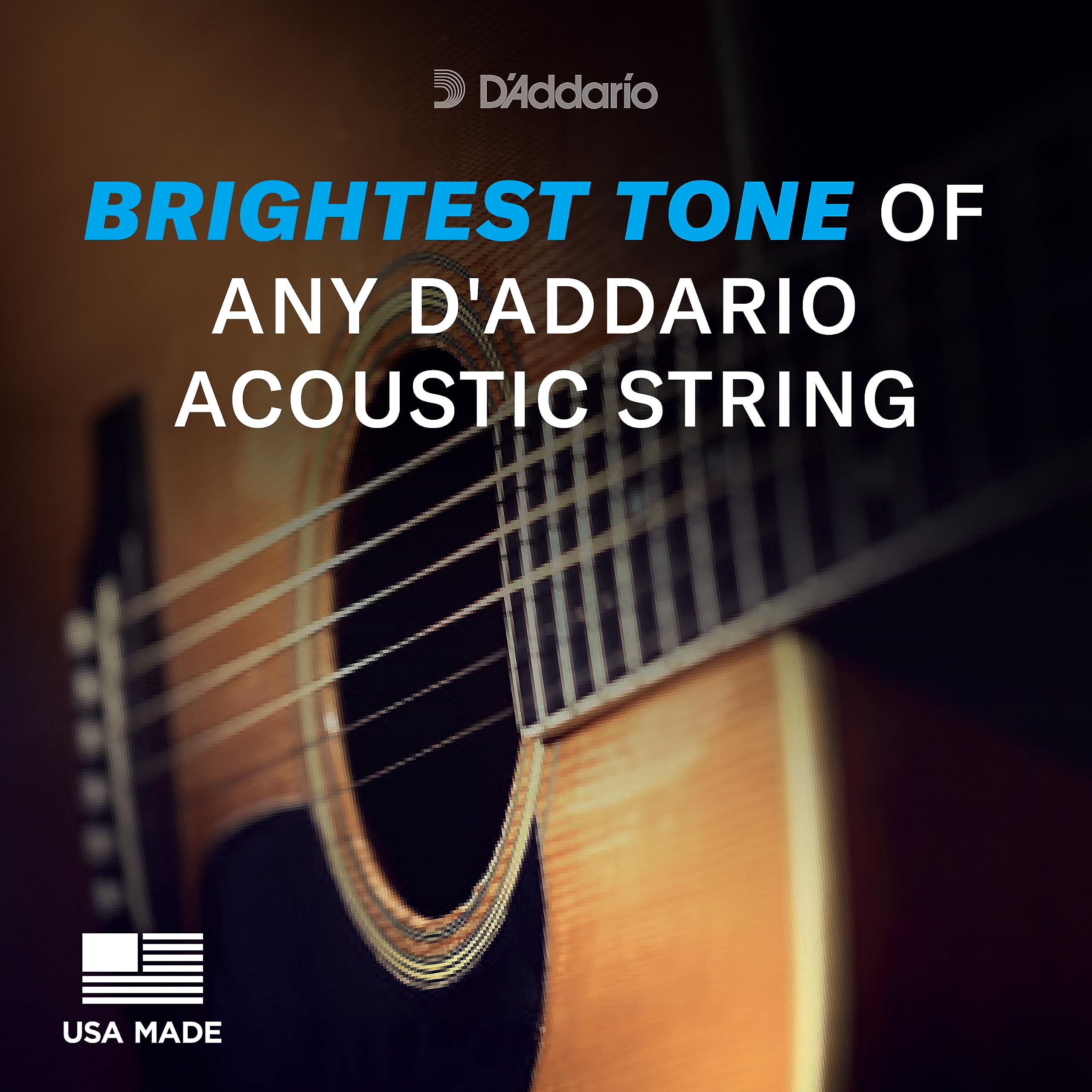 D'Addario Acoustic Guitar Strings - 80/20 Bronze - For 6 String Guitars - Deep, Bright, Projecting Tone - Deep, Bright, Projecting Tone - EJ11 - Light, 12-53