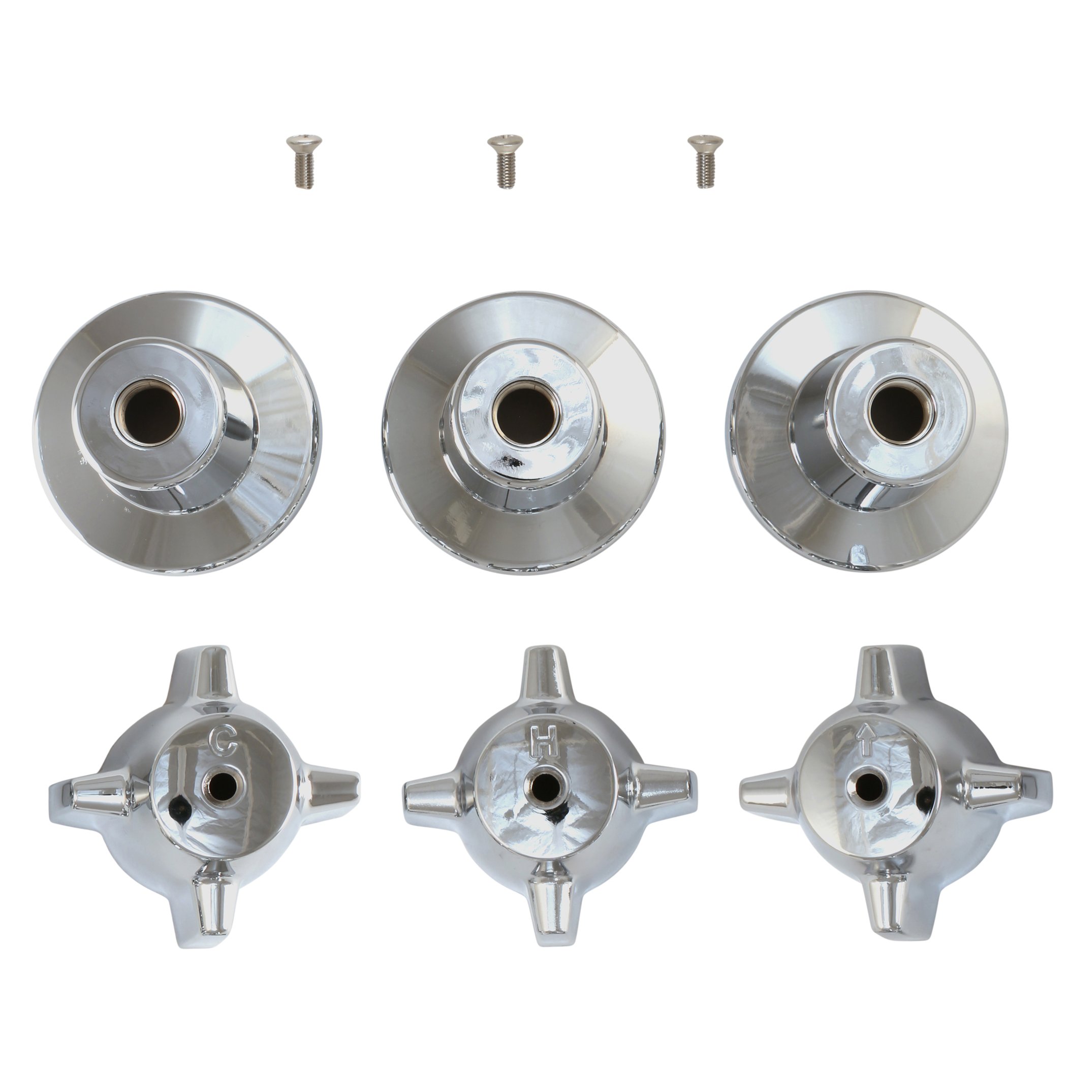 DANCO Bathtub and Shower 3-Handle Remodel/Rebuild Trim Kit for Central Brass Faucets | Knob Handle | 10L-11H, 10L-11C, 10L-13D | Chrome (39616)