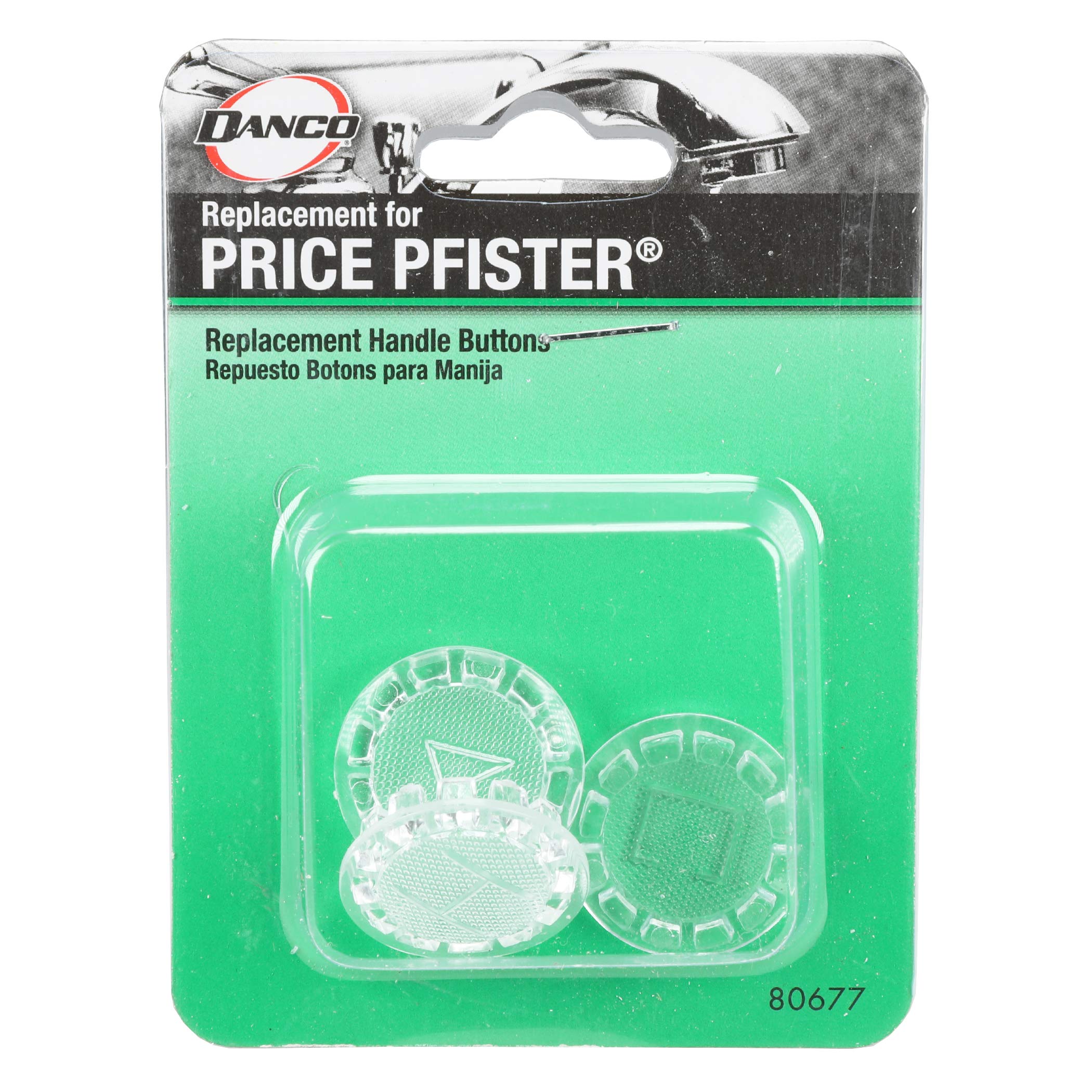 Danco 80677 , Inc. Index Button for Price Pfister Faucets, 3 Count (Pack of 1) Clear