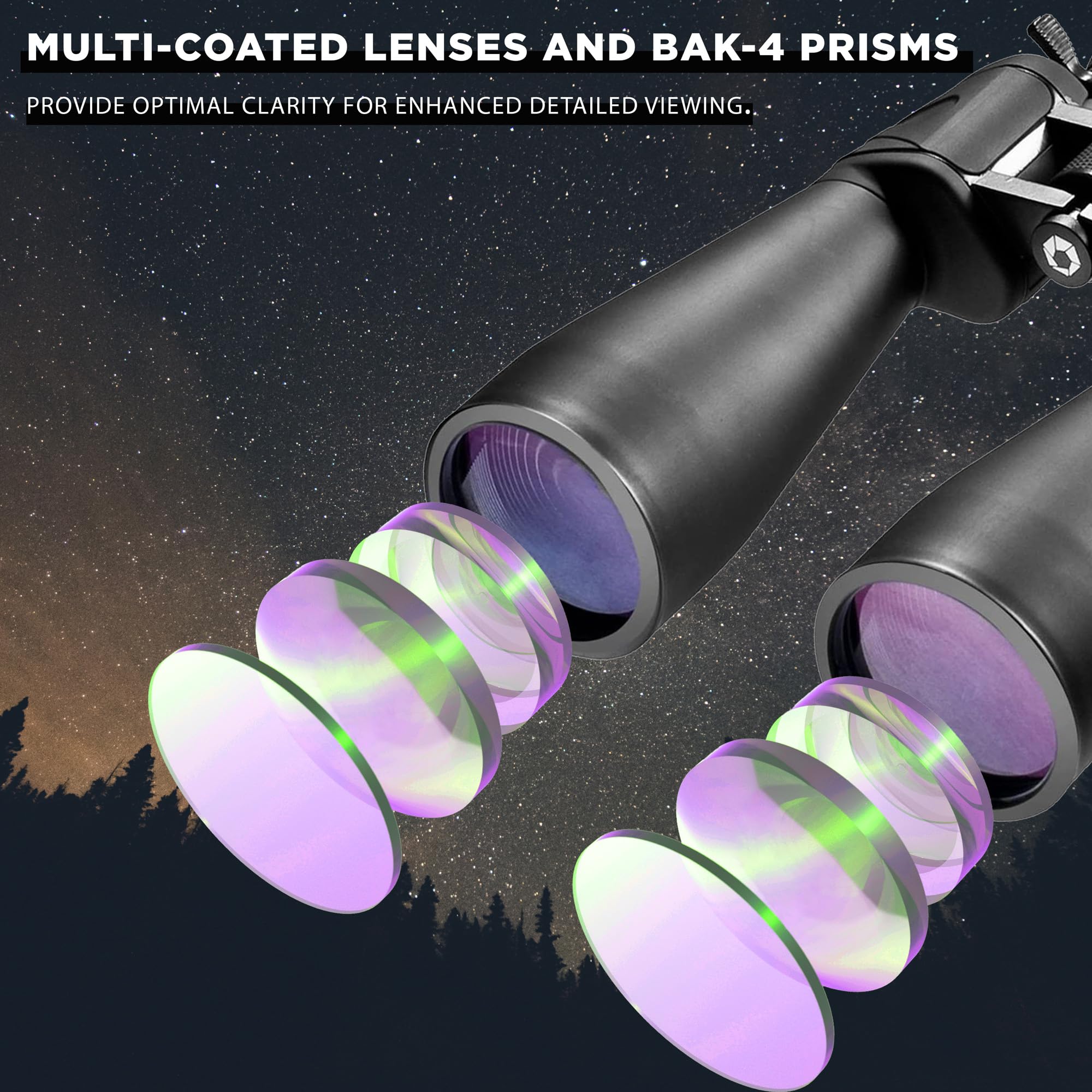 Barska AB10592 Gladiator 20-100x70 Zoom Binoculars with Tripod Adaptor for Astronomy & Long Range Viewing , Black