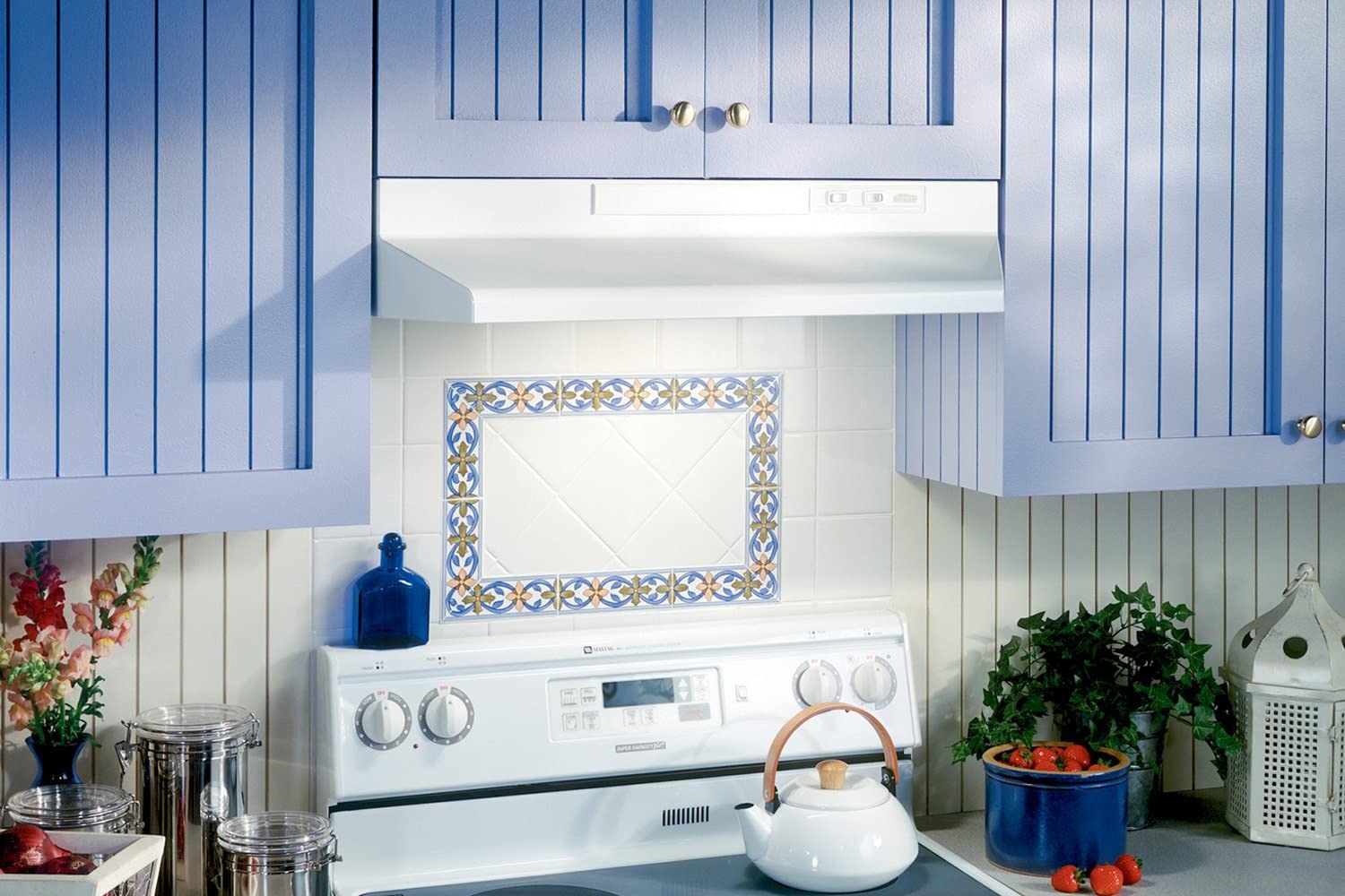 Broan-NuTone F403011 Insert with Light, Exhaust Fan for Under Cabinet Range Hood, 30-Inch, White on White
