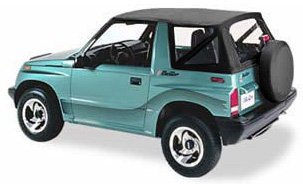 Bestop 5136215 Black Denim Replace-A-Top for OEM Hardware - 1988-1994 Chevy Geo/Suzuki Tracker/Vitara/Sidekick