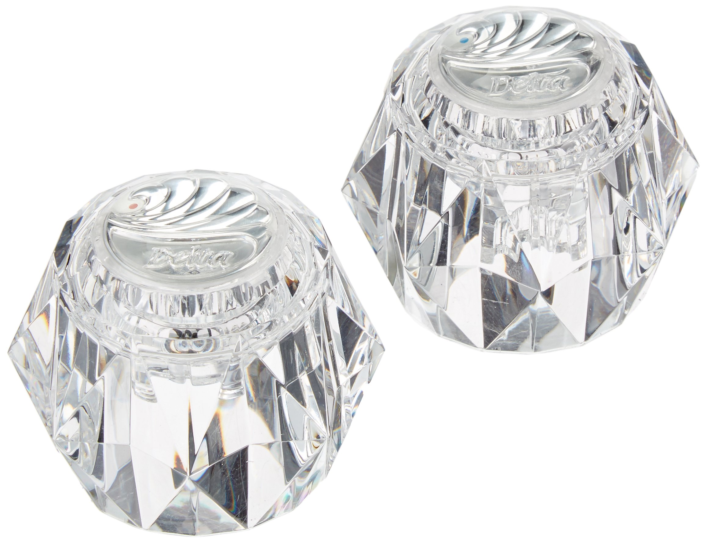 Delta Faucet H61 Knob Handles for 2-Handle Roman Tub Faucets, Clear (sold in pairs)