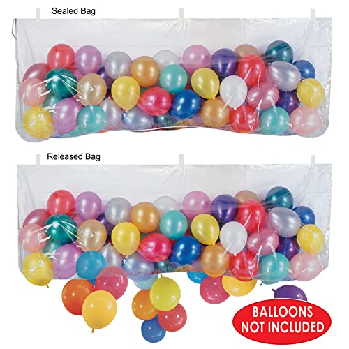 Beistle Plastic Balloon Drop Bag For Birthday Celebration New Year’s Eve Party Supplies