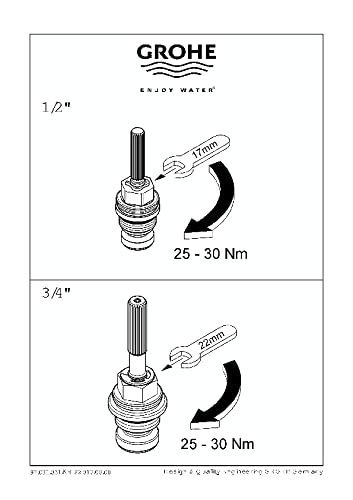GROHE 07147000 Compression Cartridges, Chrome