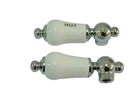 Kingston Brass CCPL1H Porcelain Lever Handle with Hot Index - Polished Chrome
