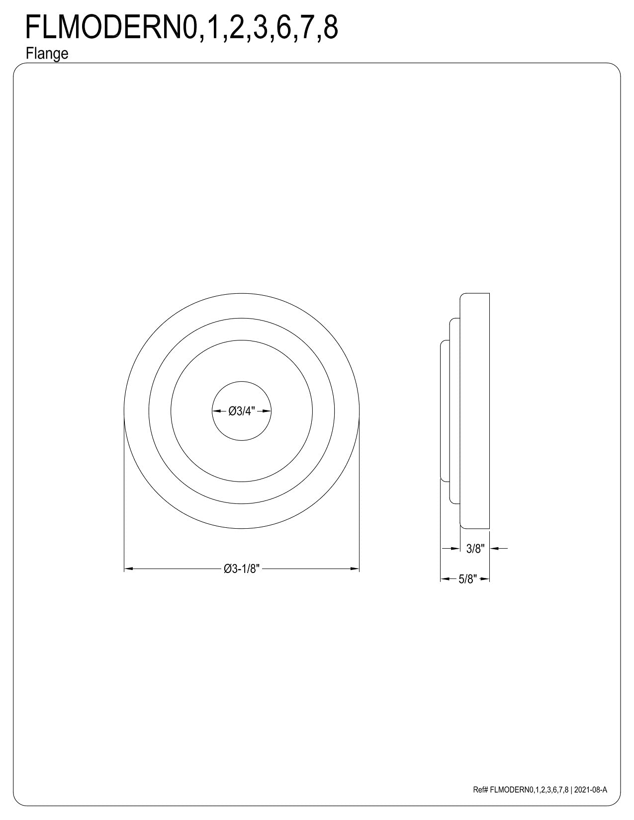 Kingston Brass FLMODERN1 Yosemite Made to Match Decor Escutcheon, 3-Inch, Polished Chrome