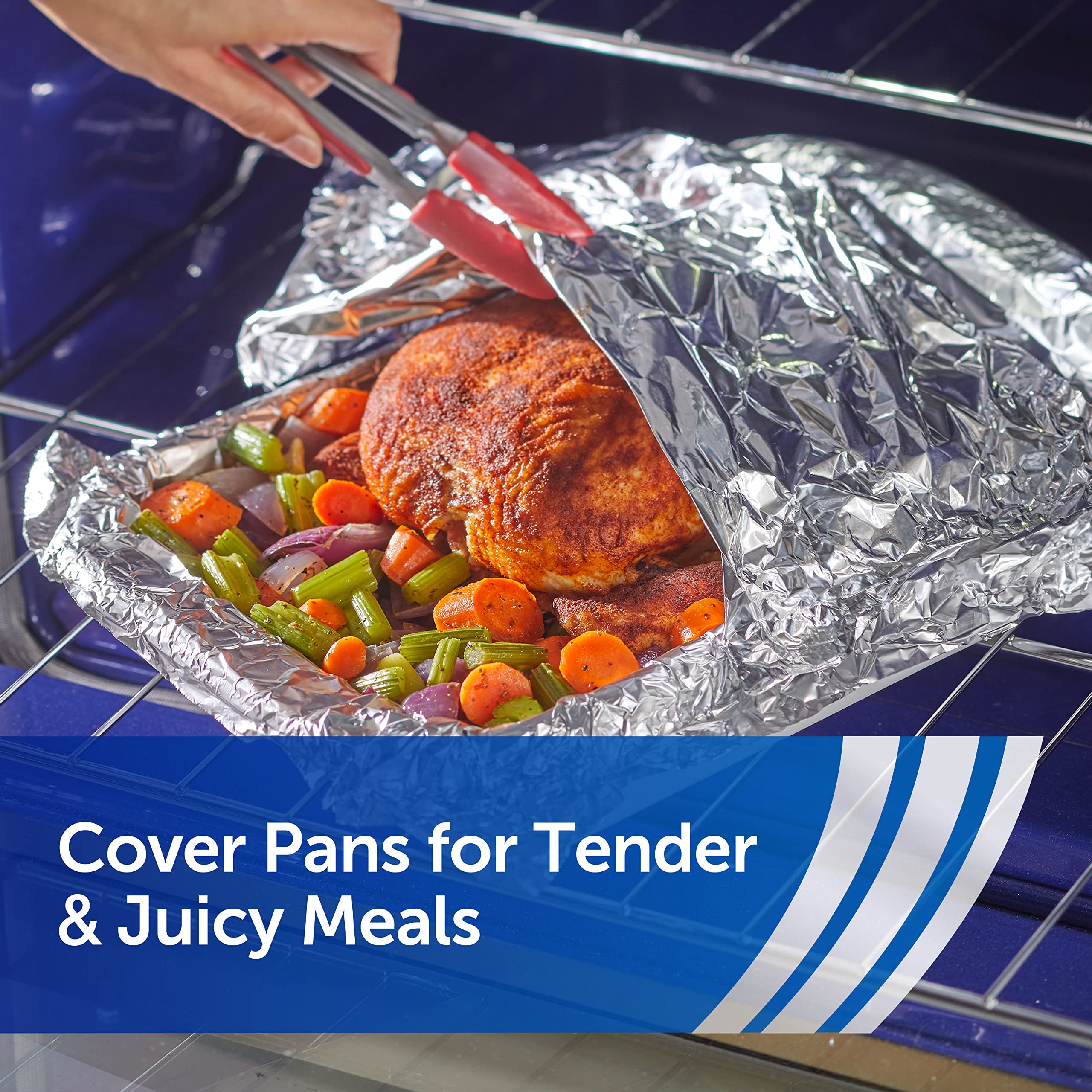 Reynolds Wrap Heavy Duty Aluminum Foil Roll, Thick Heavy Duty Foil for Added Strength and Durability, Secure Easy Open and Close Tab, 12 Inches Wide, 50 Sq. Ft.