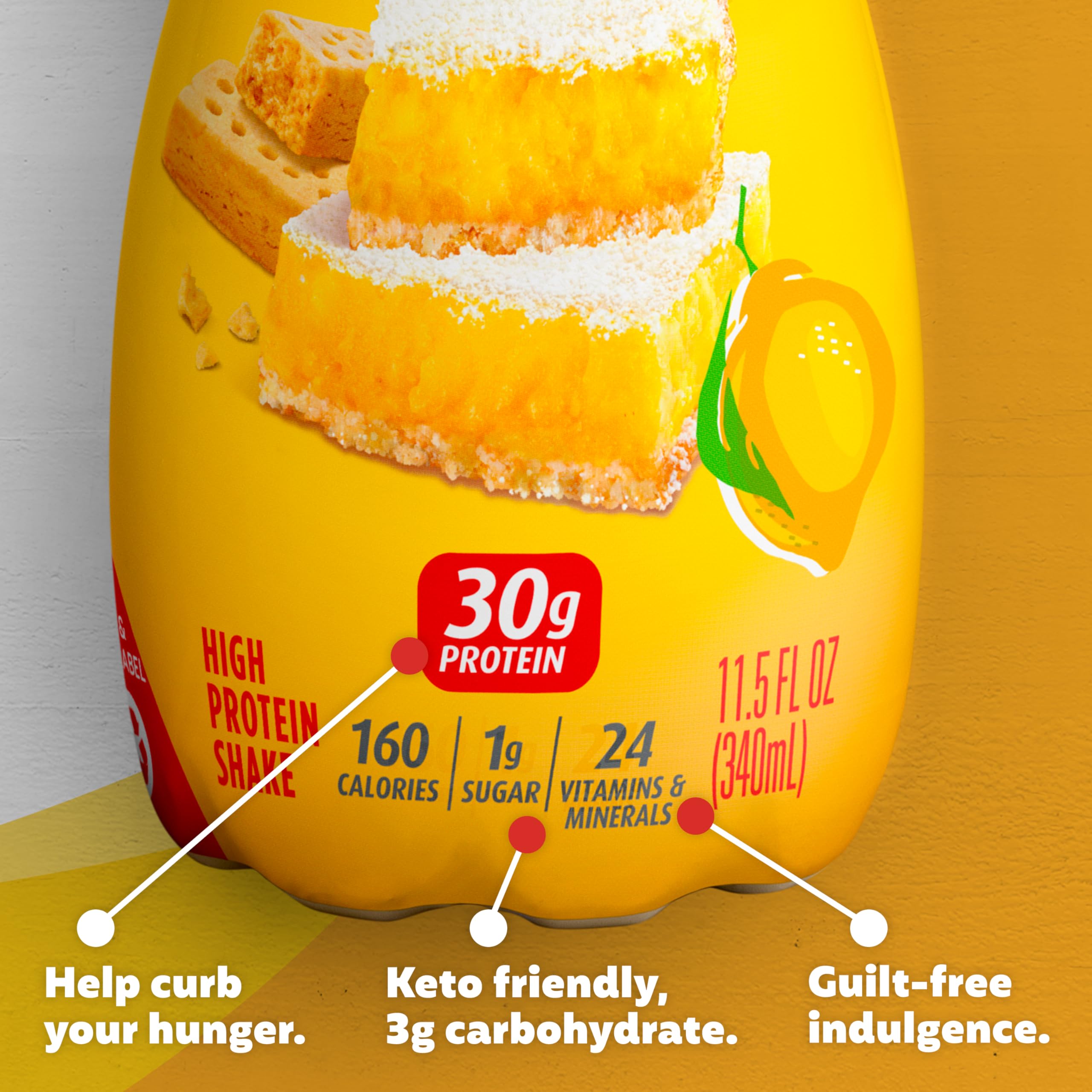Premier Protein Shake, Limited Edition, Lemon Bar, 30g Protein, 1g Sugar, 24 Vitamins & Minerals, 11.5 oz, 12 Pack
