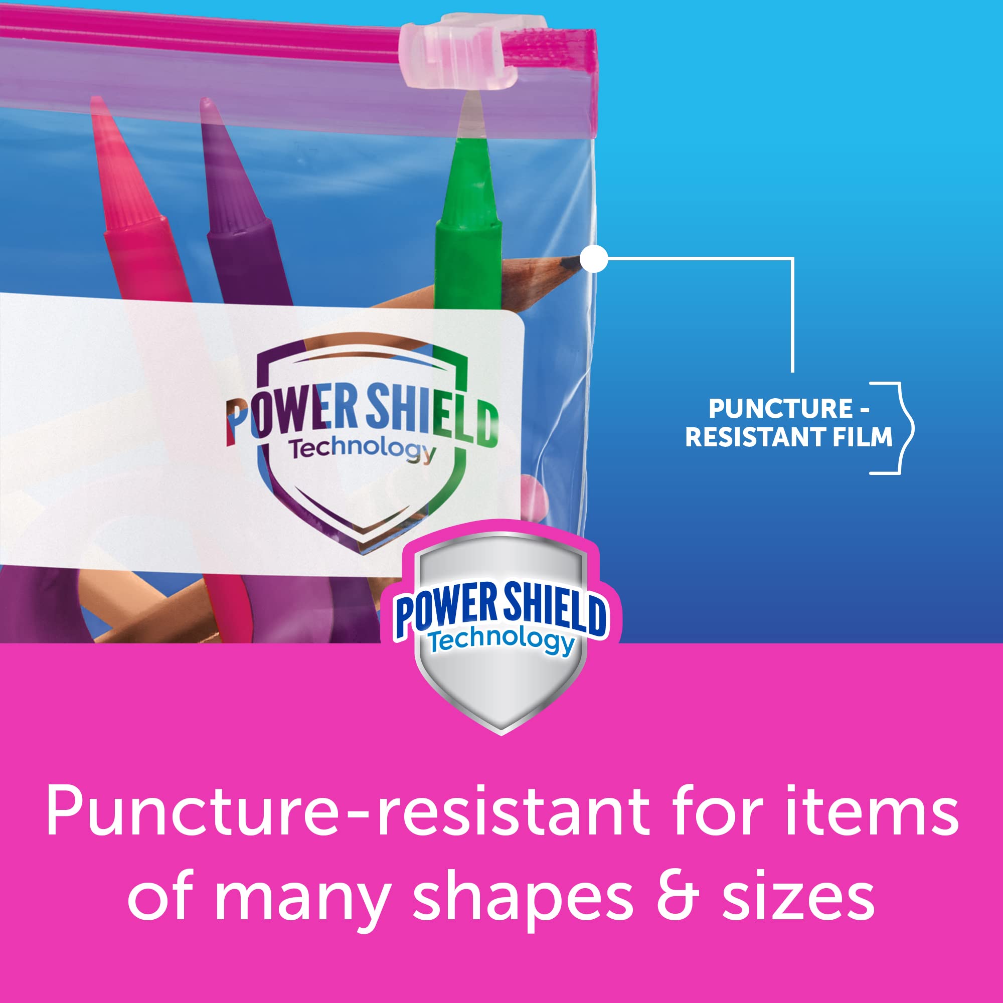 Ziploc Gallon Food Storage Slider Bags, Power Shield Technology for More Durability, 68 Count