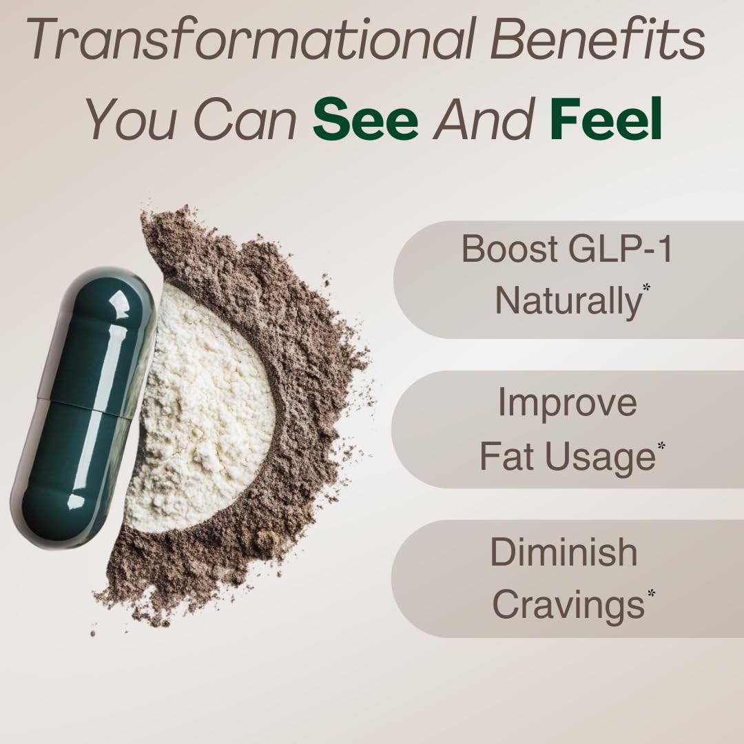 GLP-1 Supplement for Women and Men | Hunger & Metabolism Support - Expert Formulated to Support GLP1 Naturally | Probiotic and Prebiotic (60 Capsules)