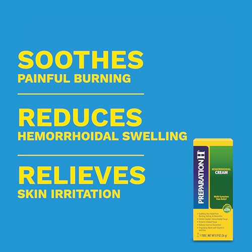 Preparation H Hemorrhoid Symptom Treatment Cream (0.9 Ounce Tube), Maximum Strength Multi-Symptom Pain Relief with Aloe