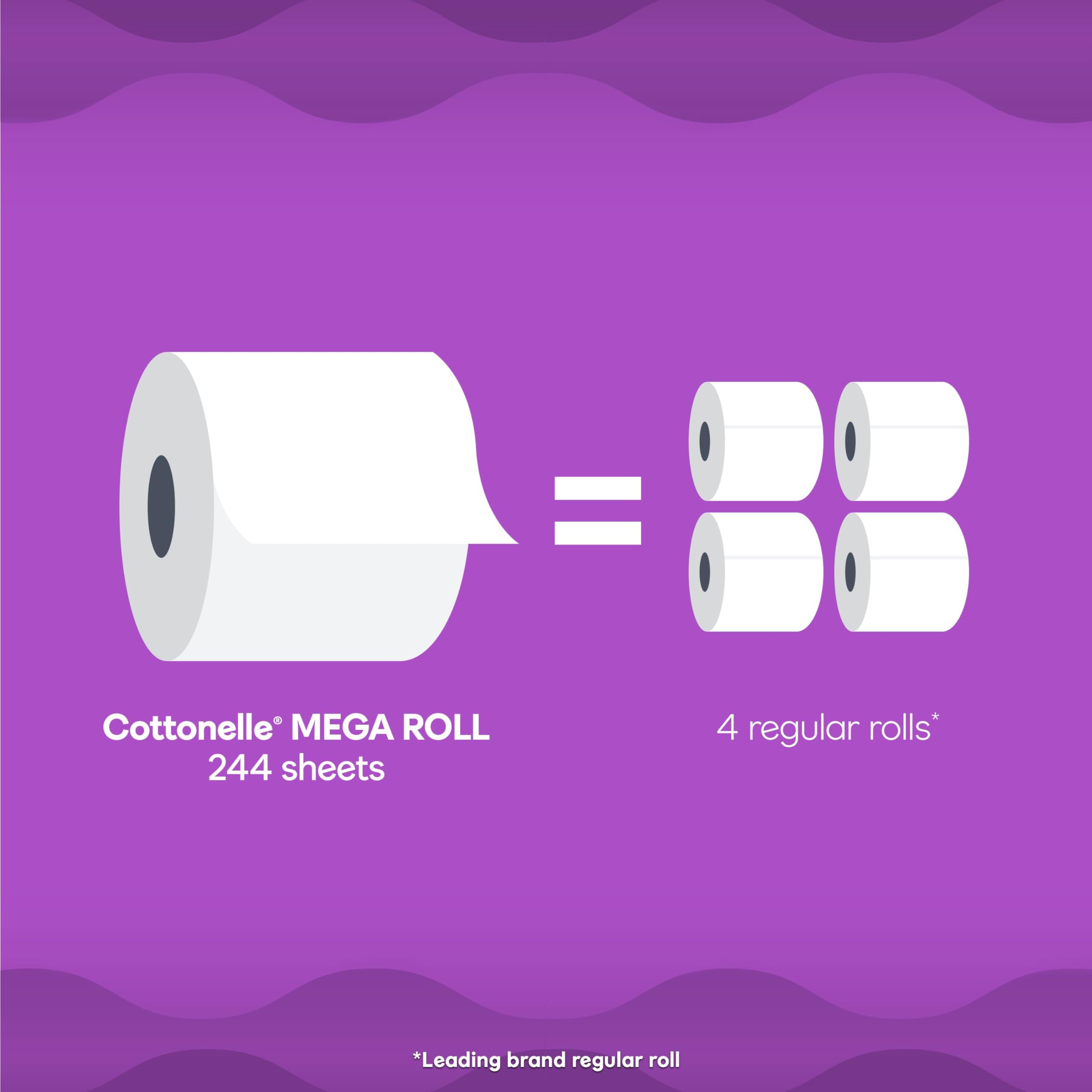 Cottonelle Ultra Comfort Toilet Paper, 9 Mega Rolls (9 Mega Rolls = 36 Regular Rolls), 244 Sheets per Roll, Packaging May Vary