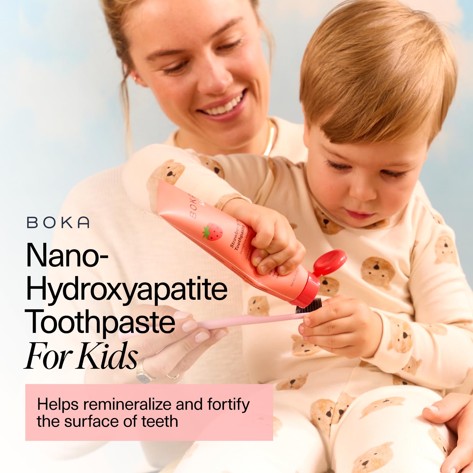 Boka Fluoride Free Toothpaste Nano Hydroxyapatite, Helps Remineralize, Appropriate for Sensitive Teeth, Whitening - for Adult, Kids Oral Care - Strawberry Mango Flavor, 4oz 1Pk - US Manufactured