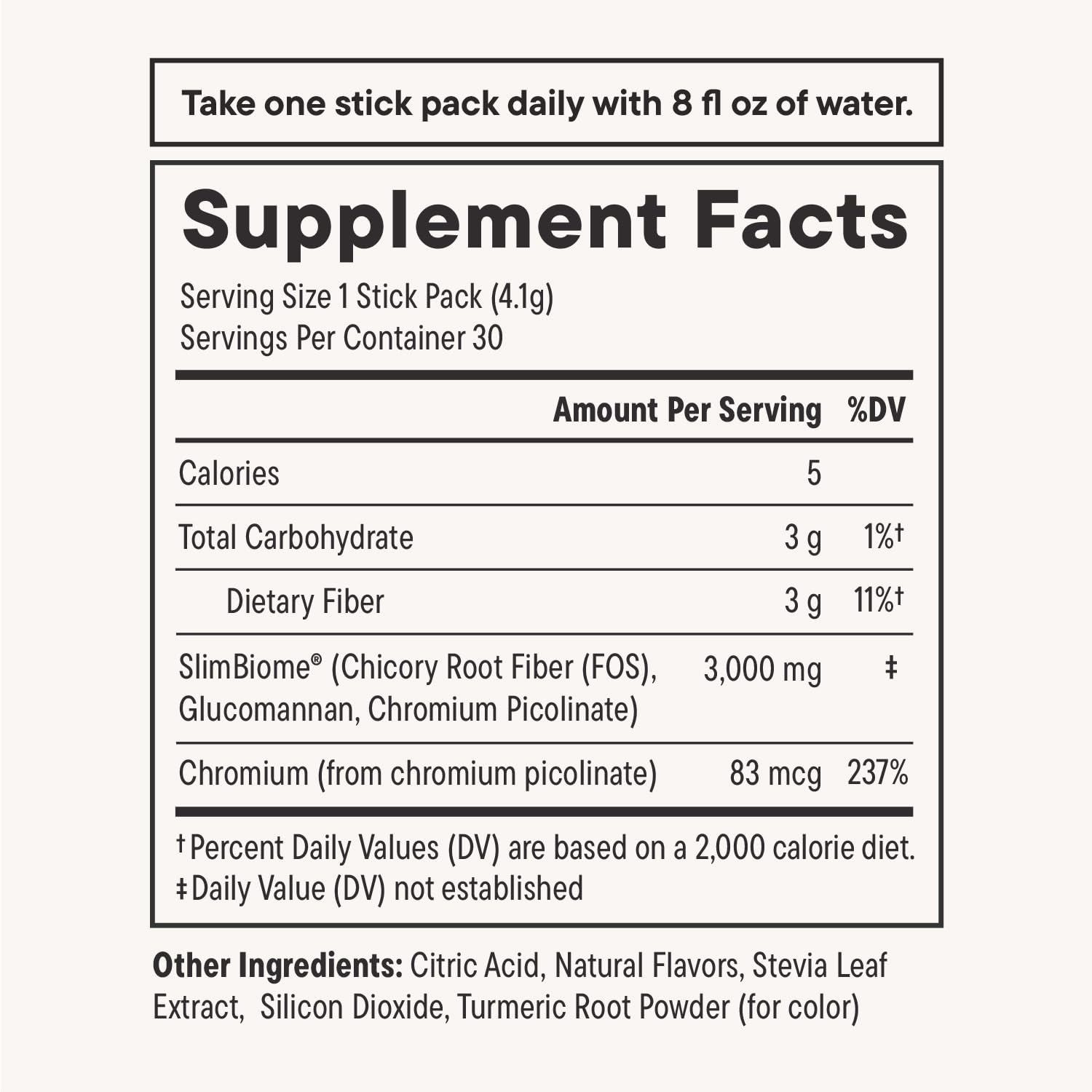 Daily Nouri FeelFull Prebiotic Fiber Drink Mix with Glucomannan & Chromium | for Natural Feeling of Fullness, Appetite & Cravings Support, Gut Microbiome & Metabolic Health | 30 Stick Packs