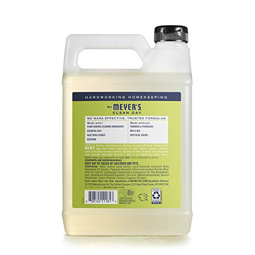 MRS. MEYER'S CLEAN DAY Liquid Dish Soap Refill, Biodegradable Formula, Lemon Verbena, 48 Fl Oz (Pack of 1)