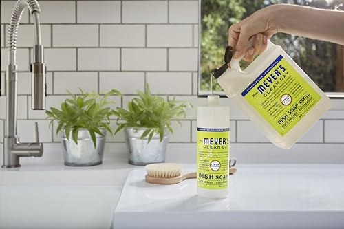 MRS. MEYER'S CLEAN DAY Liquid Dish Soap Refill, Biodegradable Formula, Lemon Verbena, 48 Fl Oz (Pack of 1)