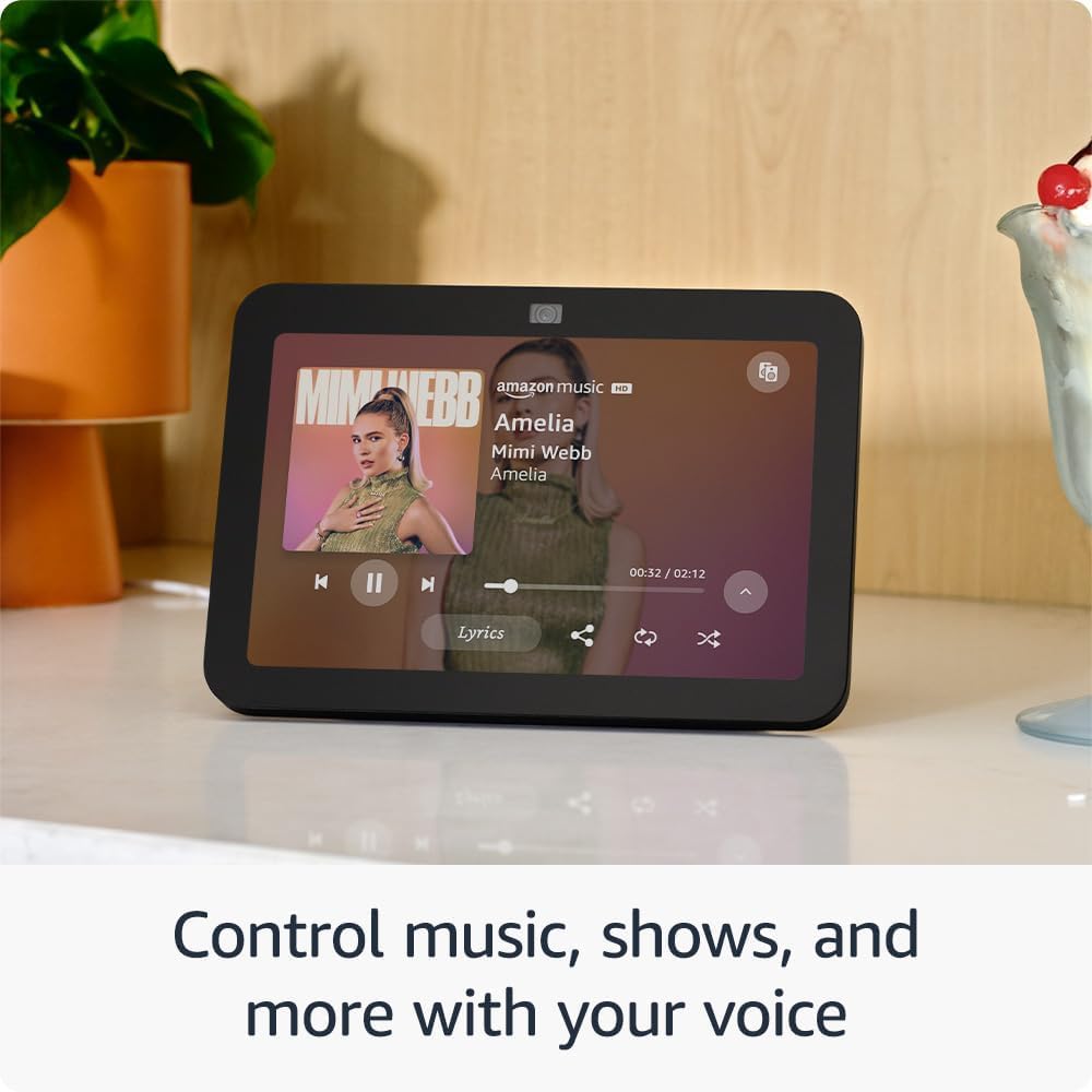 Echo Show 8 (3rd Gen, 2023 release) + Alexa Emergency Assist Monthly (auto-renewal) | With Spatial Audio and Smart Home Hub | Glacier White