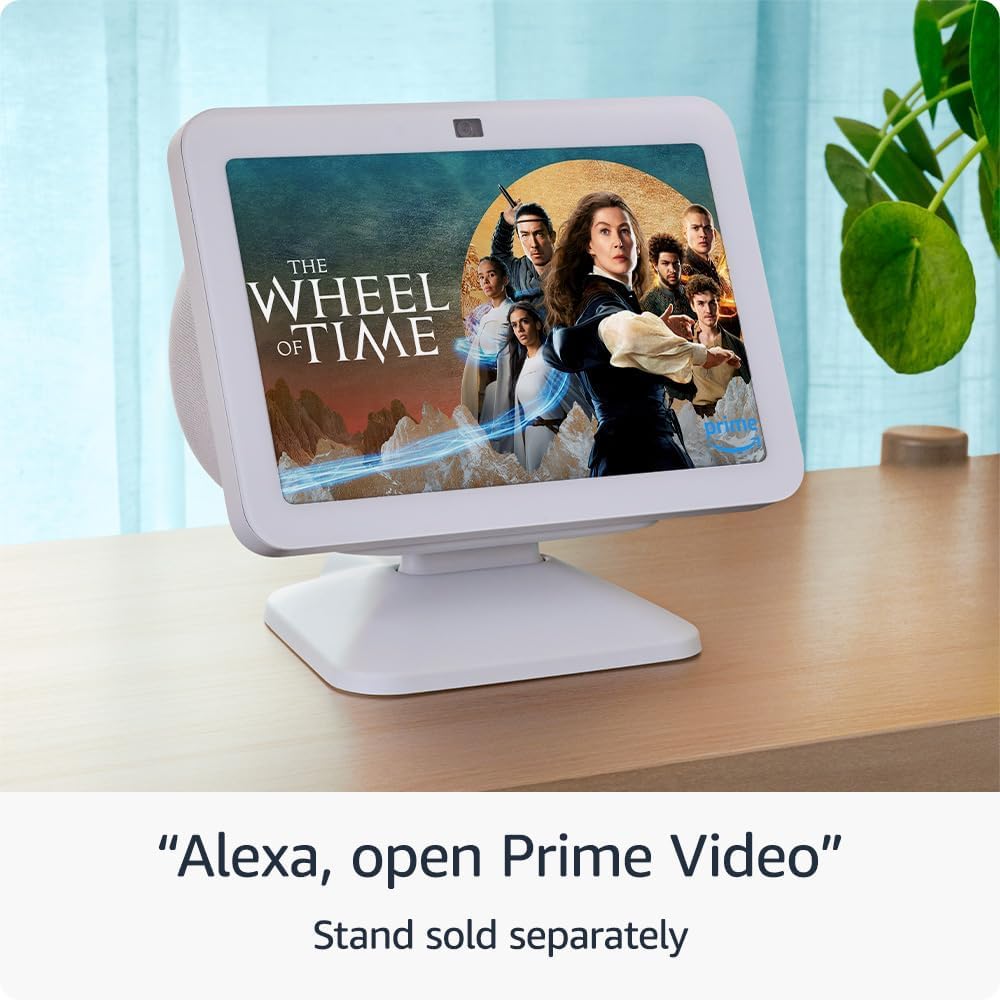 Echo Show 8 (3rd Gen, 2023 release) + Alexa Emergency Assist Monthly (auto-renewal) | With Spatial Audio and Smart Home Hub | Glacier White