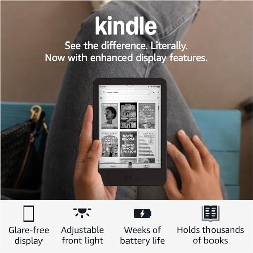 New Amazon Kindle (16 GB) - Lightest and most compact Kindle, with glare-free display, faster page turns, adjustable front light, and long battery life - Black + 3 Months Free Kindle Unlimited (with auto-renewal)